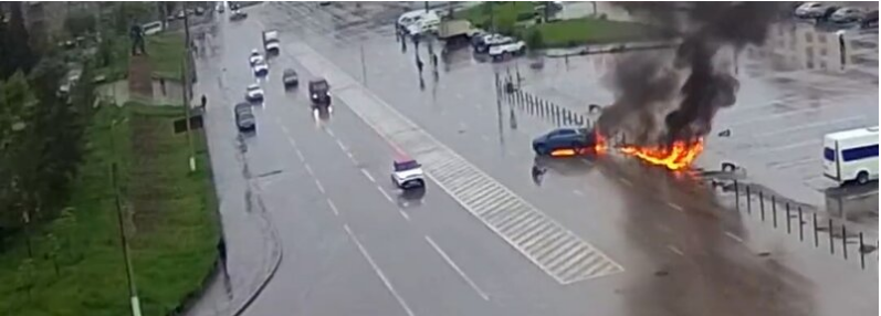 FLAMING DRUNK - Driver's Clothes Catch Fire After Crash As Car Explodes ...